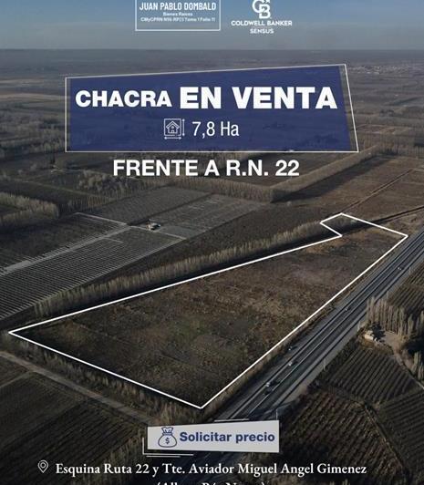 Chacra en Venta Sobre Ruta Nacional 22, Allen, Rio Negro, Río Negro ...